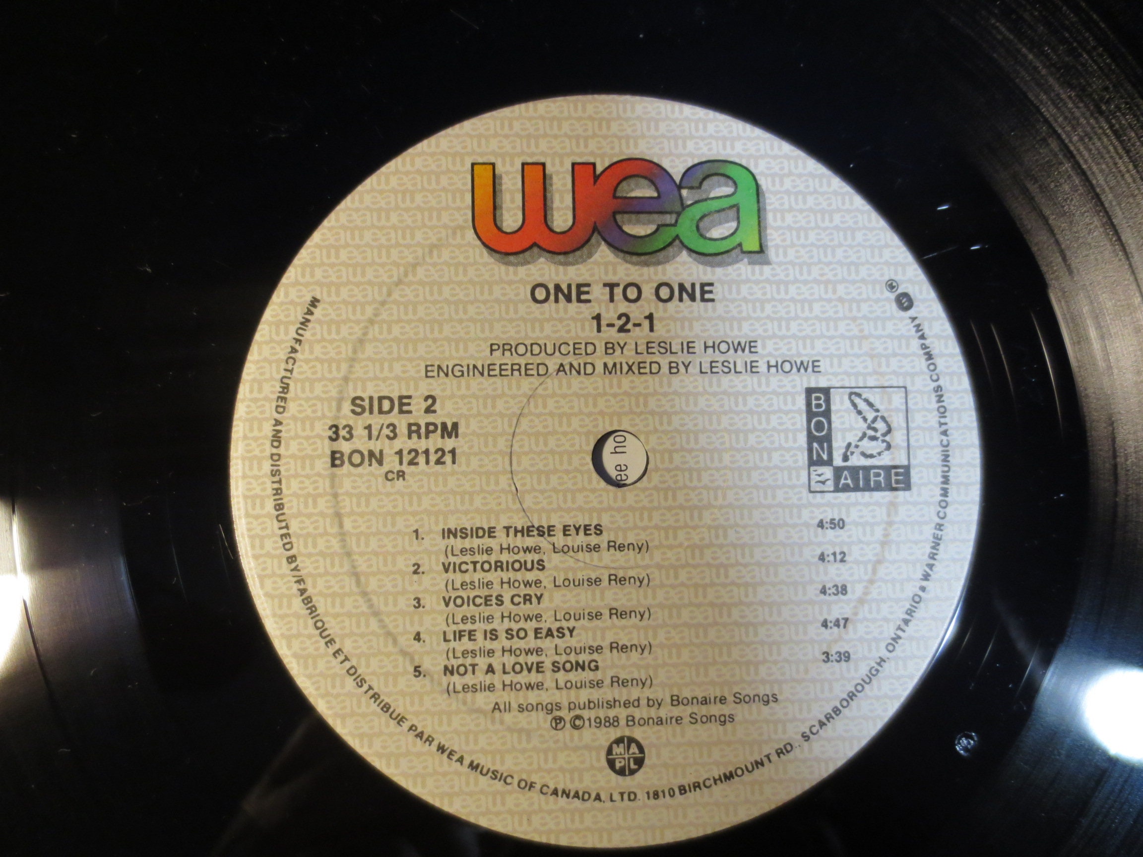 Vintage Records ONE to ONE Record AUTOGRAPHED Record 121 - Etsy
