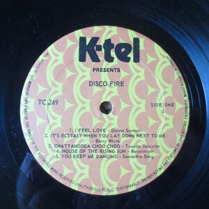 K-tel RECORDS, DISCO FIRE Lp, K-tel Album, K-tel Vinyl, K-tel Lp, Pop ...