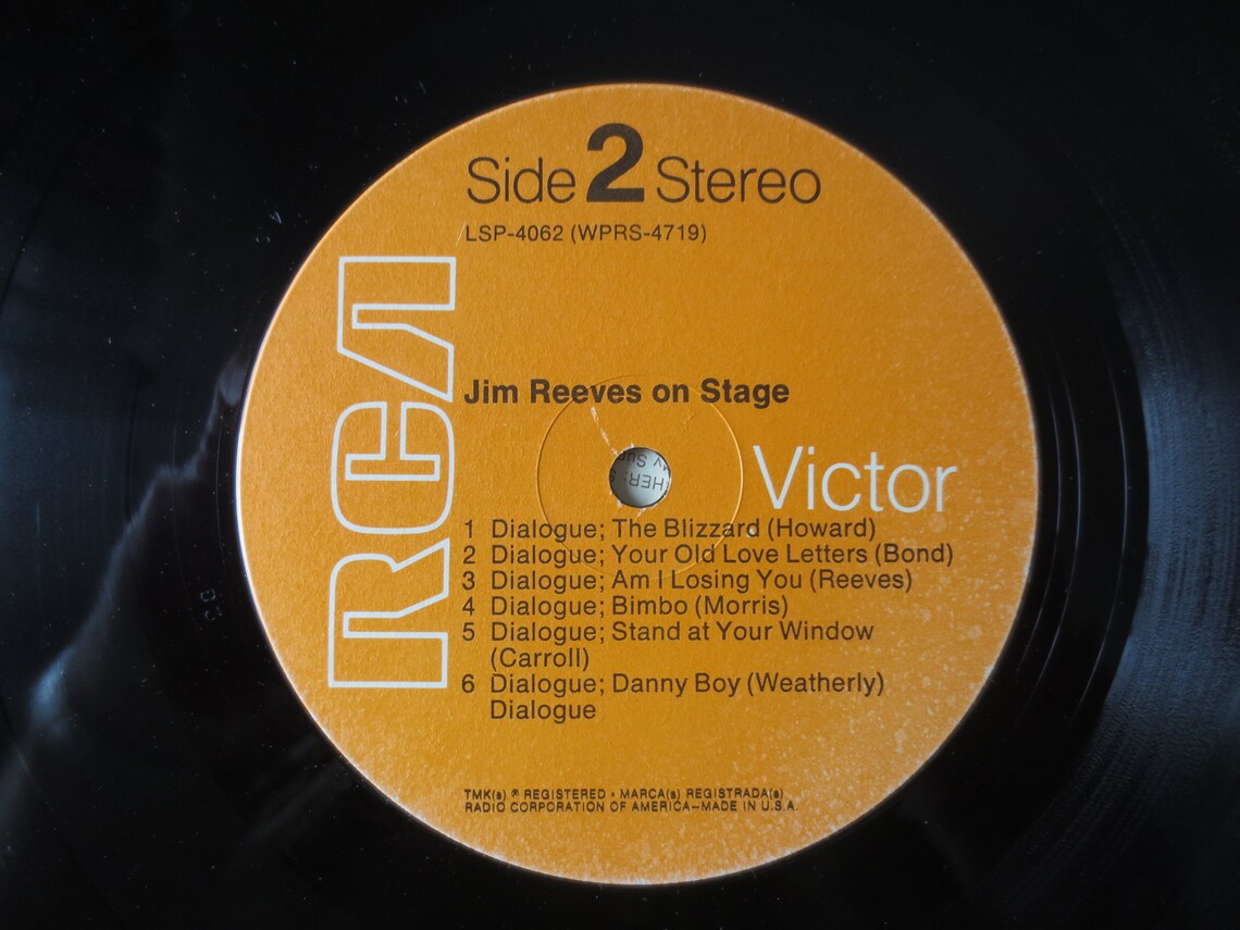 Vintage Records JIM REEVES on STAGE Jim Reeves Albums Jim | Etsy