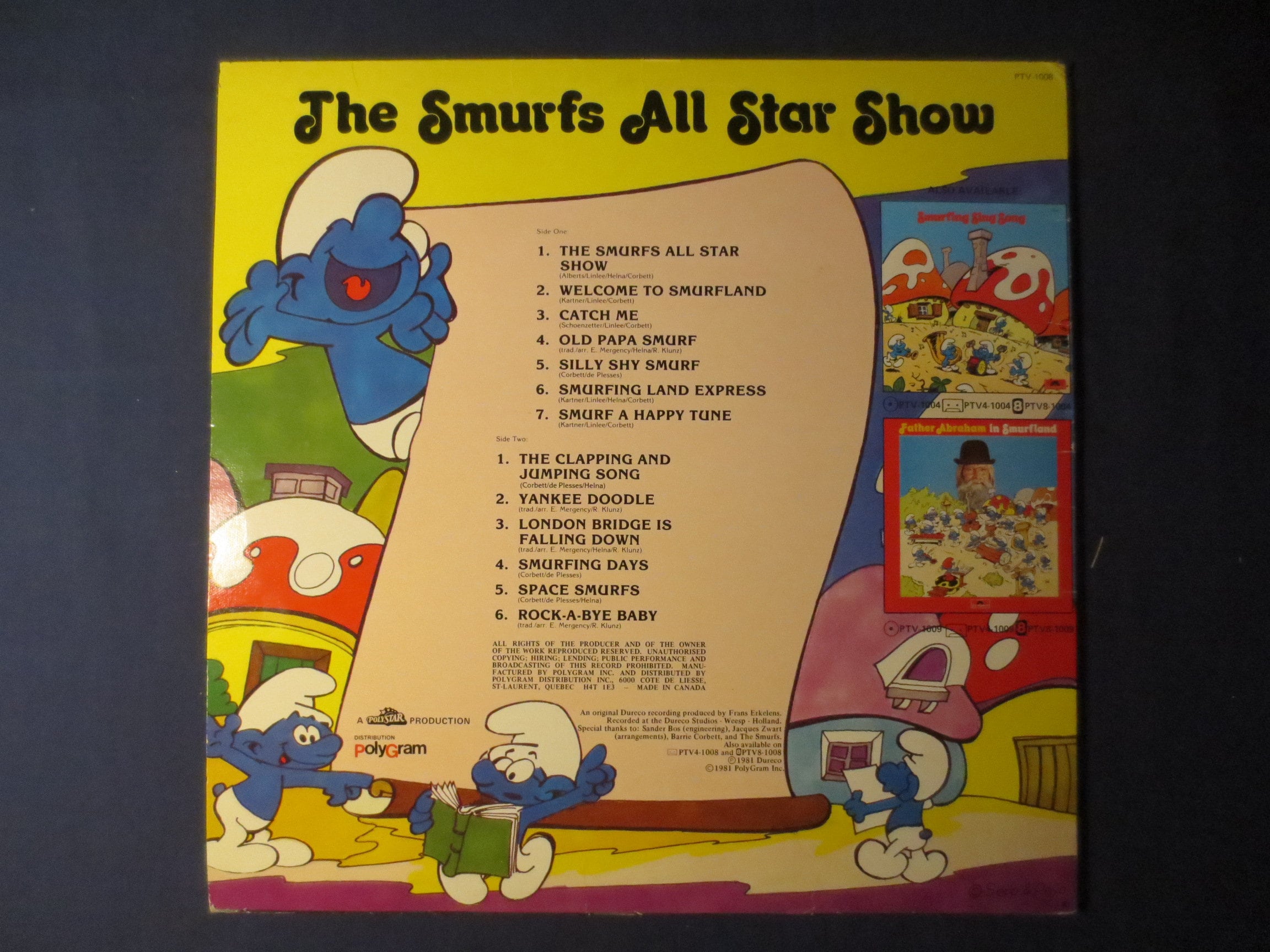 Vintage Smurfs Record: the All Star Show, 1981 Children's Album - Etsy
