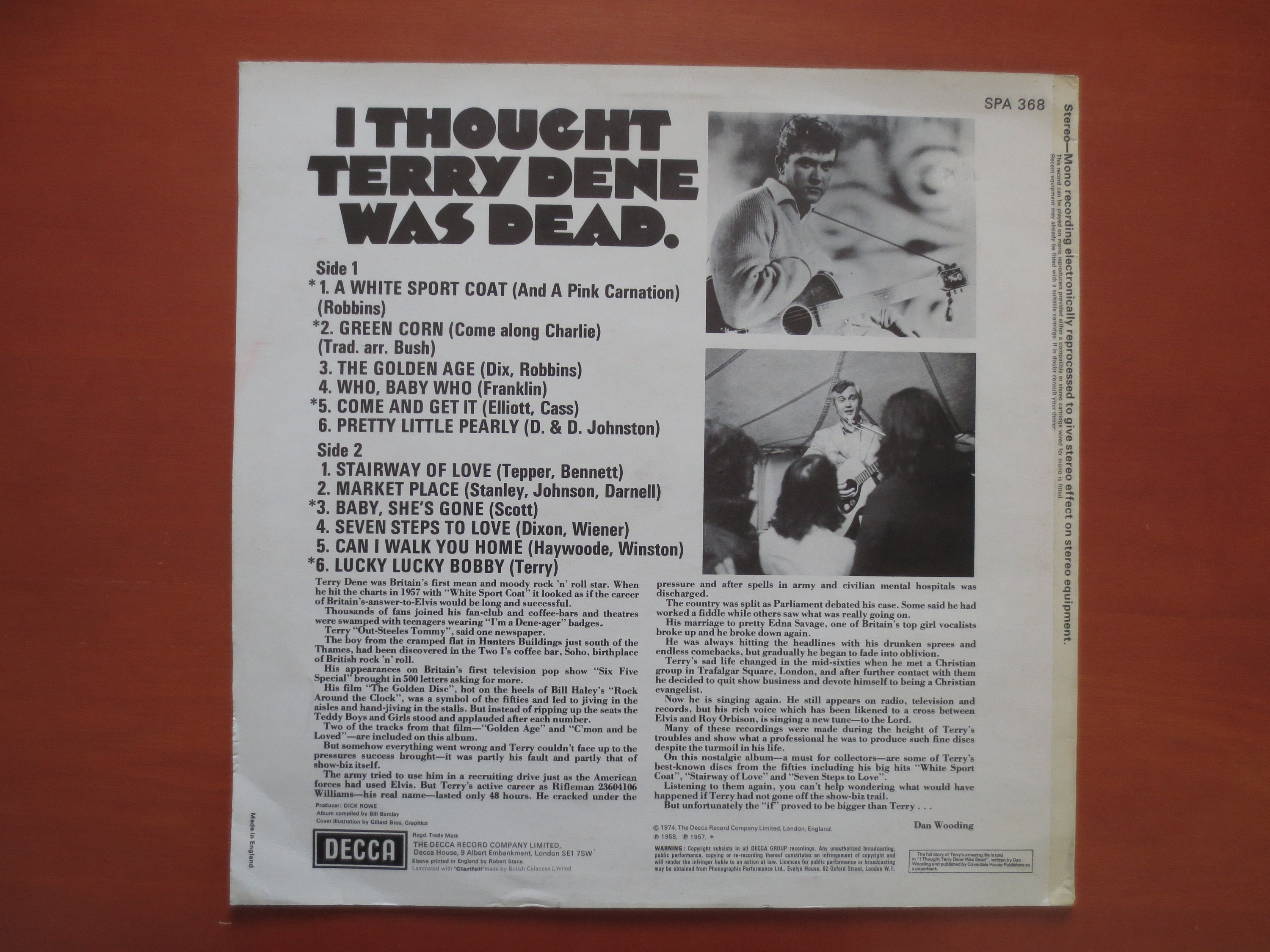 Vintage Records TERRY DENE Terry Dene Album Terry Dene | Etsy