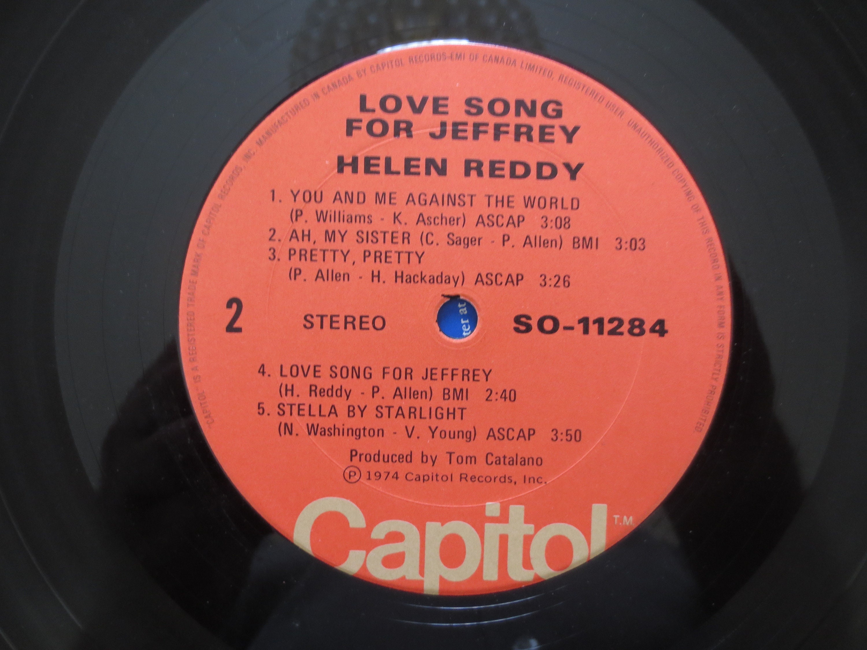 Vintage Records HELEN REDDY Record LOVE Song for Jeffrey | Etsy