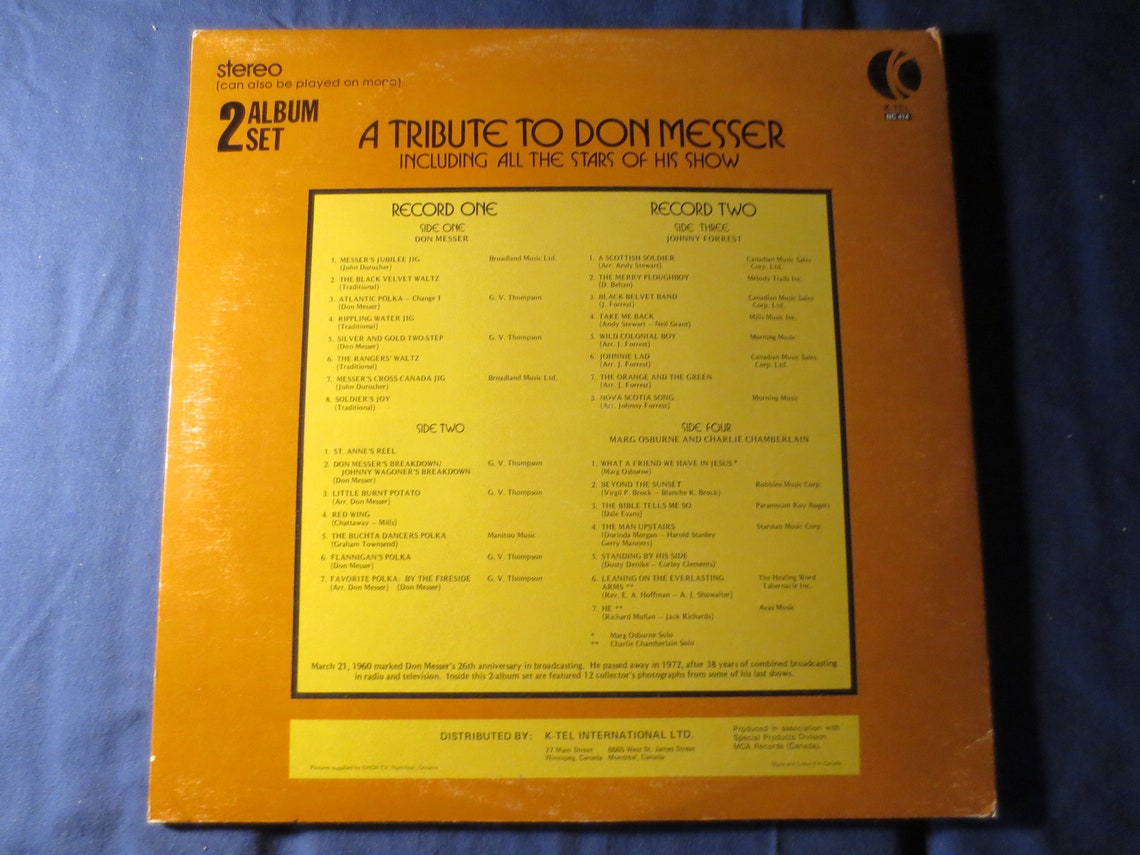 Vintage Records DON MESSER'S JUBILEE Fiddle Records - Etsy