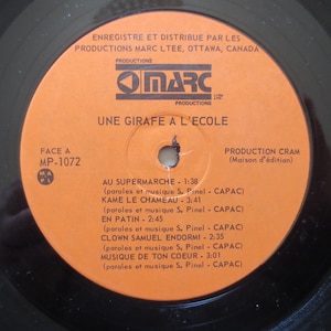 Vintage Records, SUZANNE PINEL Lp, Une Girafe a Lecole, CHILDRENS Hits ...