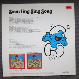 The SMURFS, SMURFING Sing Song, Childrens Records, Vintage Vinyl, Kids ...