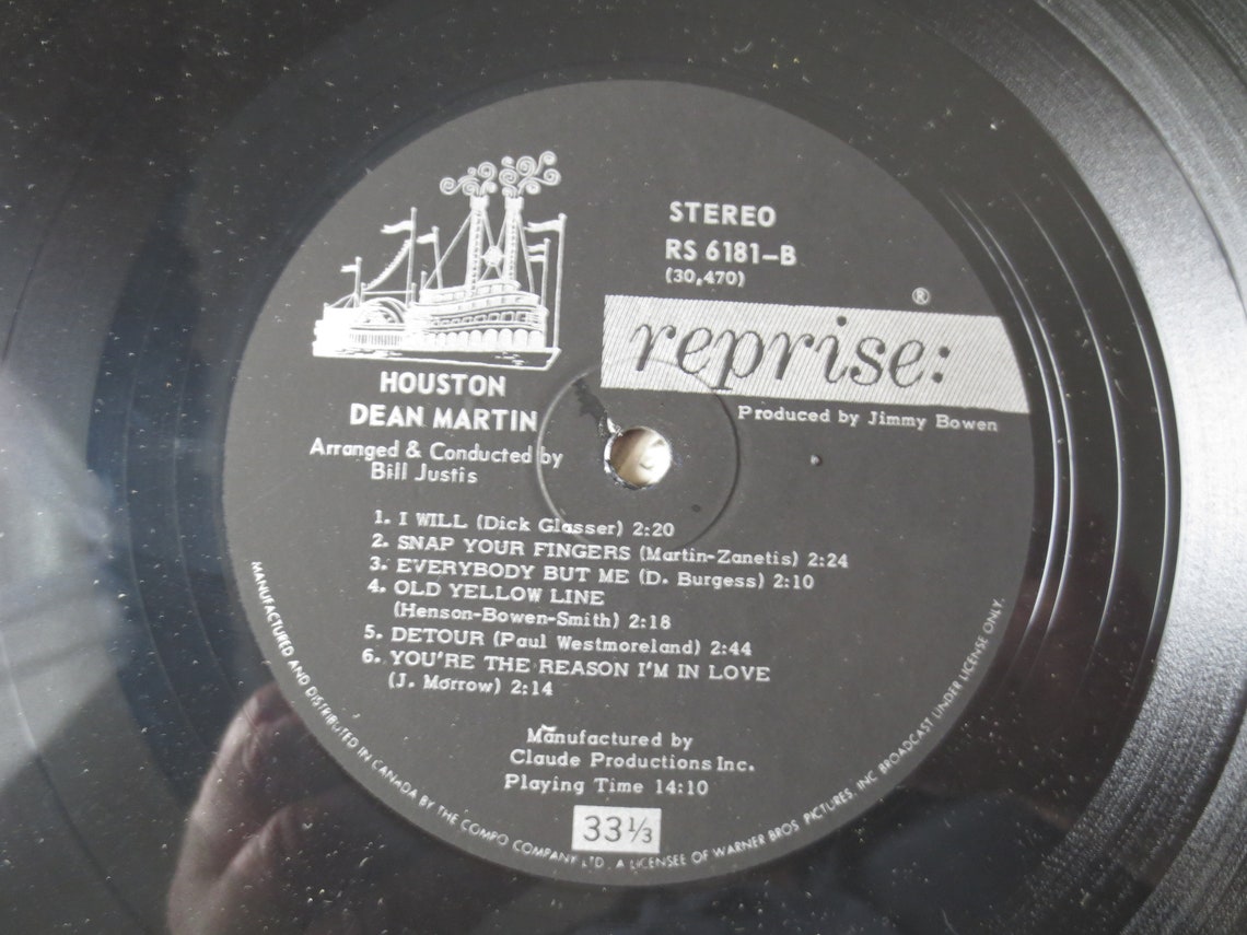 Vintage Records DEAN MARTIN HOUSTON Dean Martin Albums - Etsy