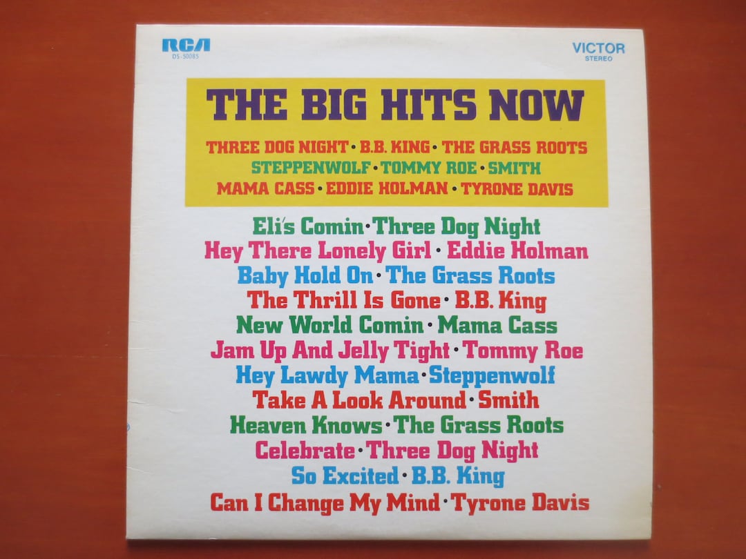 BIG HITS NOW Lp, B B King Record, Mama Cass Record, Lp, Eddie Holman ...