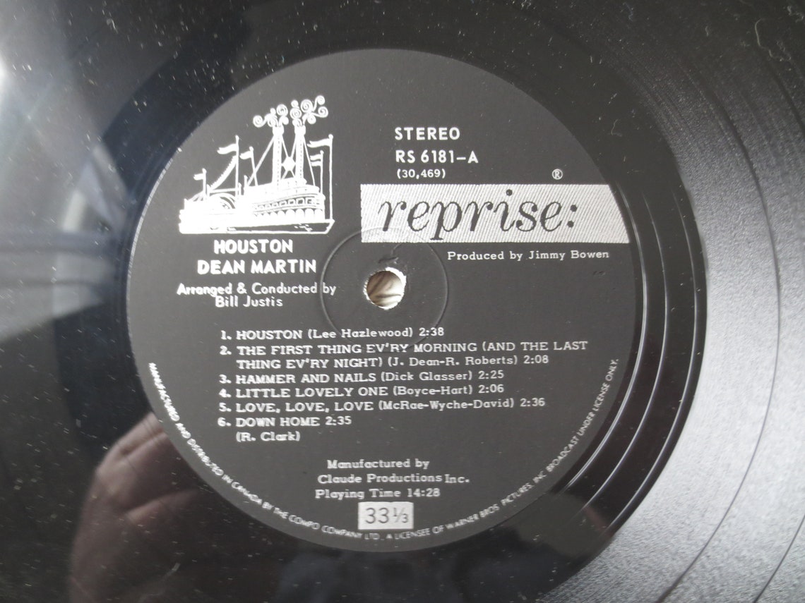 Vintage Records DEAN MARTIN HOUSTON Dean Martin Albums - Etsy