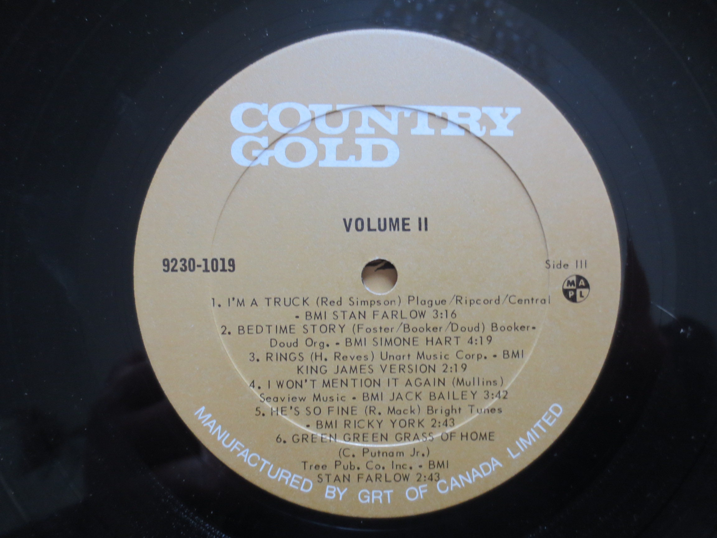 Vintage Records COUNTRY GOLD Volume 2 COUNTRY Records | Etsy