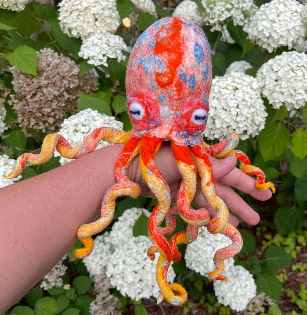 Orange and Yellow Octopus || Cuddle Buddy || Plushy || Creature Art ...