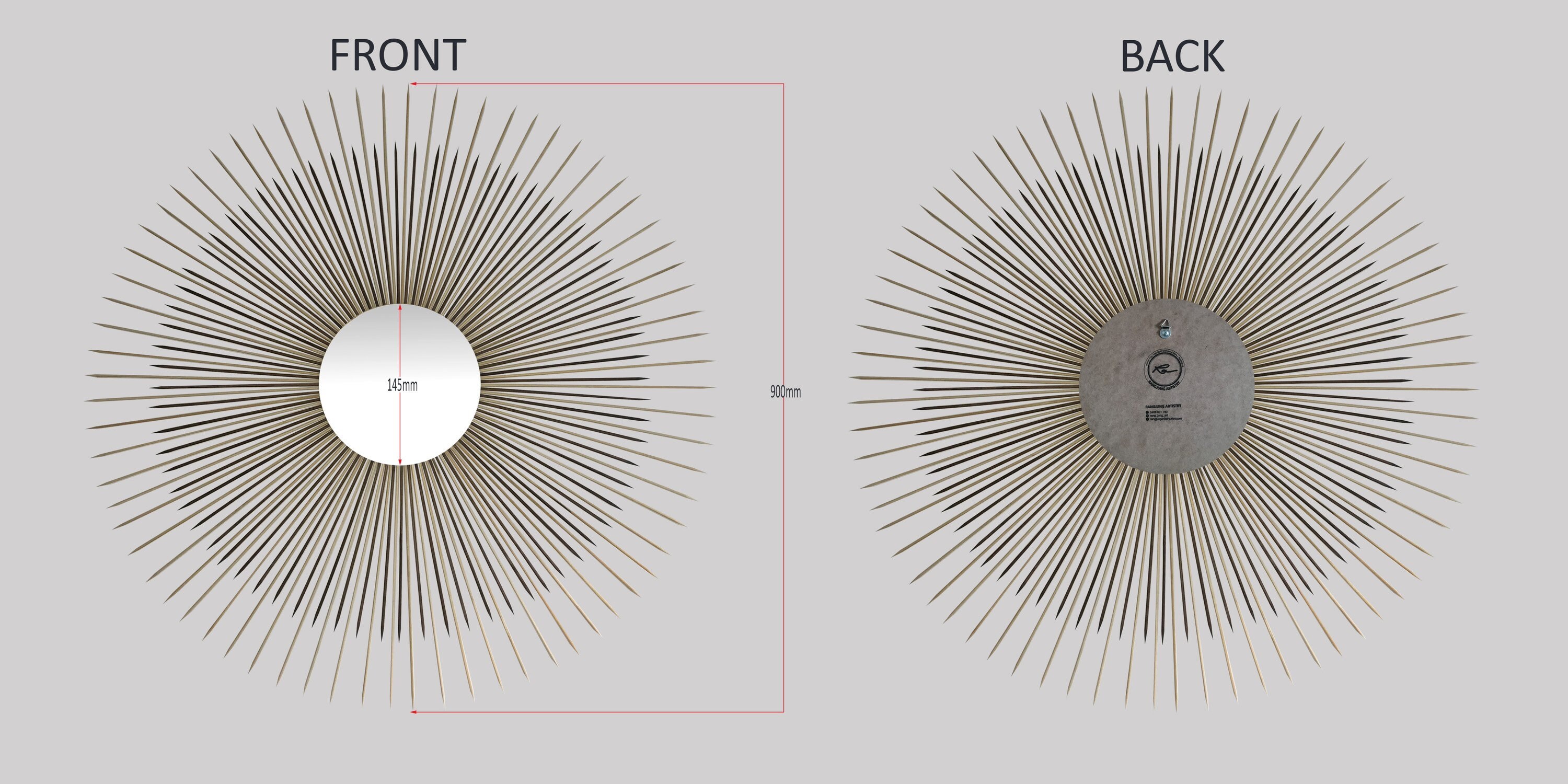 MOON Mirror, 70s Style/bohemian, Starburst Mirror, 35 Sunmirror, Wall ...