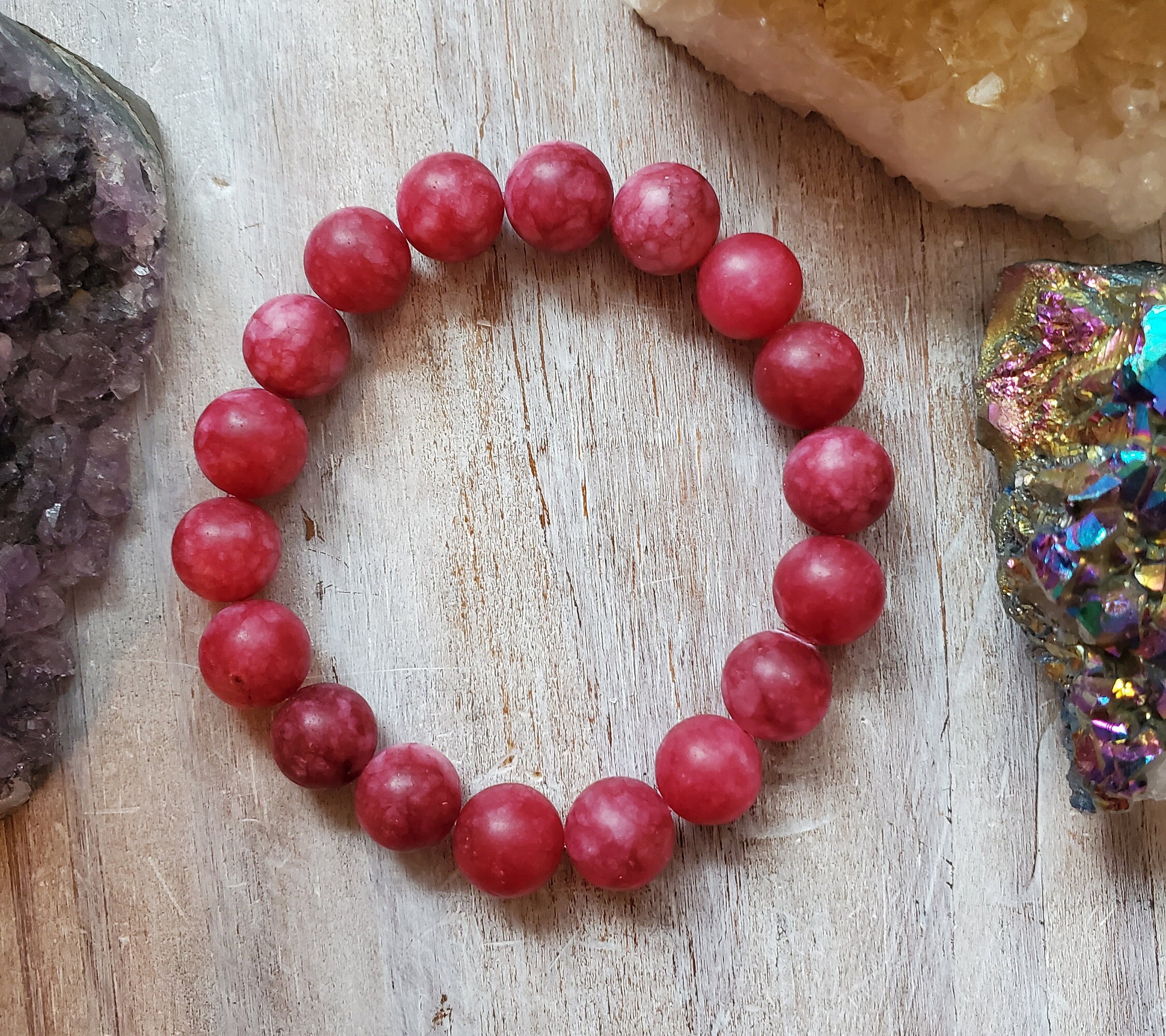 Matte Red Jade 10 MM | Etsy