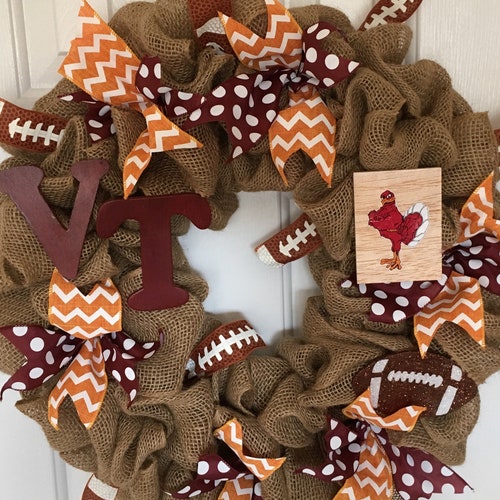 Virginia Tech Wreath Hokies Wreath VT Wreath Hokies - Etsy