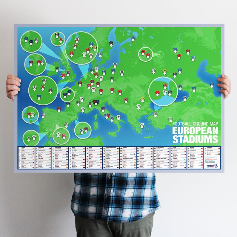 European Football Stadium A1 Wall Poster - Etsy