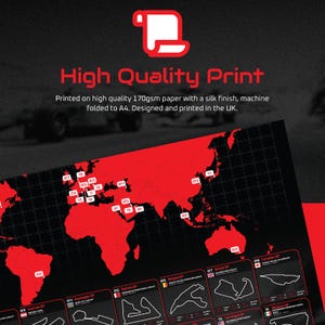 F1 Race Track Map - Large Poster Featuring All 24 Formula One Race ...