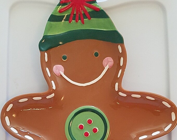 Gingerbread Man Dish Tray Cookie Candy Ceramic - Etsy