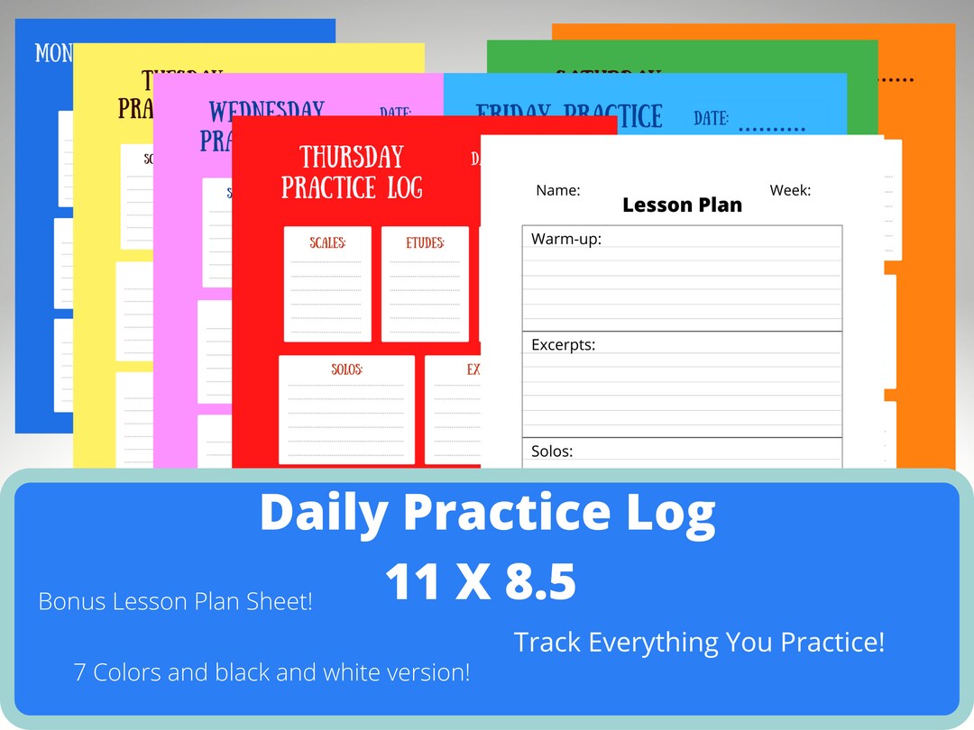 Daily Music Practice Tracker - Etsy