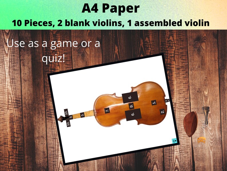 Pin the Parts on the Violin A4 Size - Etsy