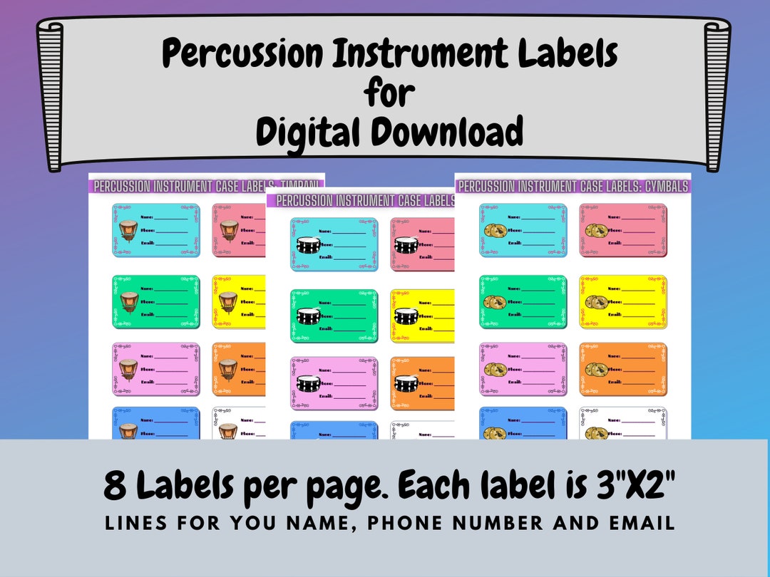 Percussion Instrument Case/tag Labels - Etsy