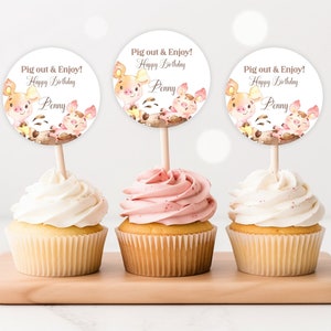 Girls Personalised Cake Toppers, Farm Animal Centrepieces, Pig Out Cake ...