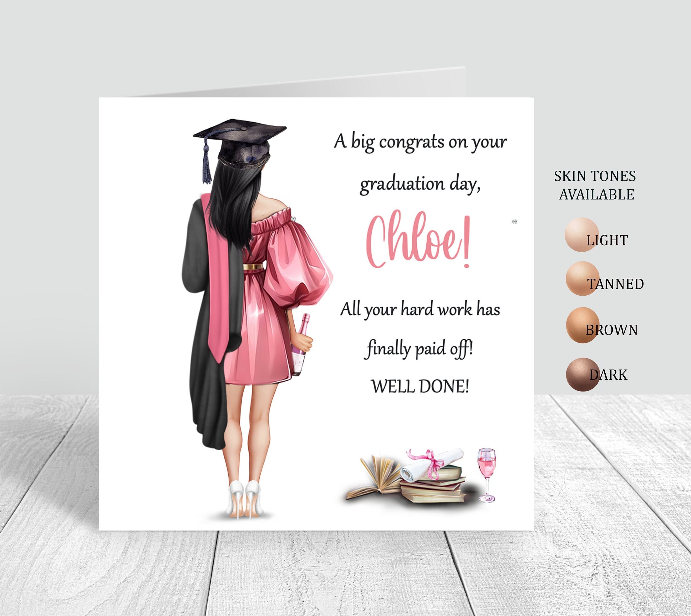 Women's Personalised Graduation Card Handmade Card for Women,well Done ...
