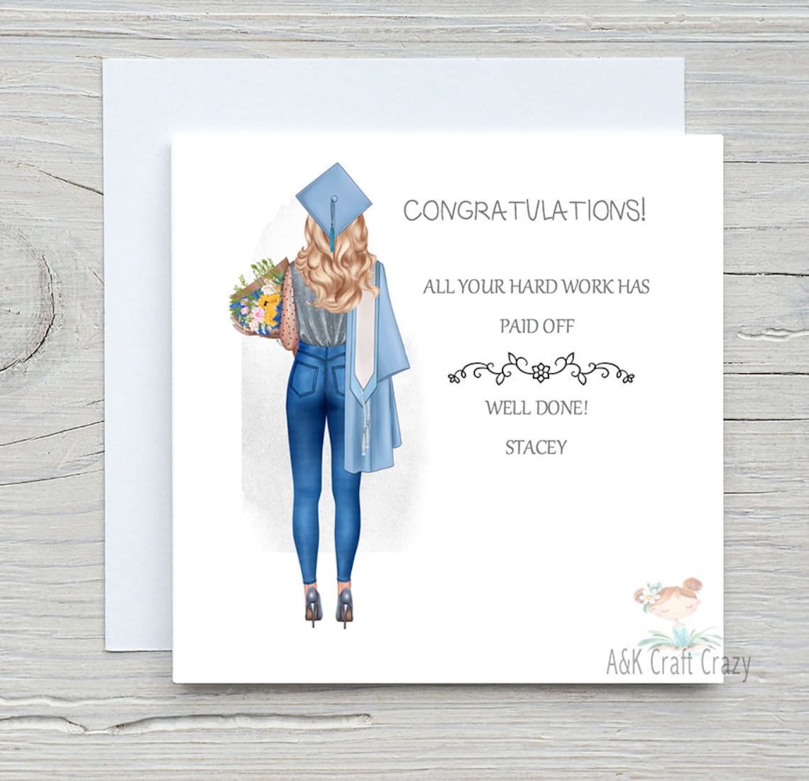 Graduation Card For Women Personalised Congratulations / Well | Etsy