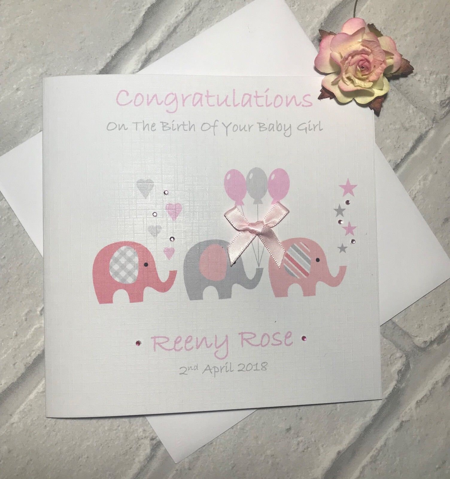 Birth Congratulations Card New Baby Card,Greeting Card,Baby Girl,Birth ...
