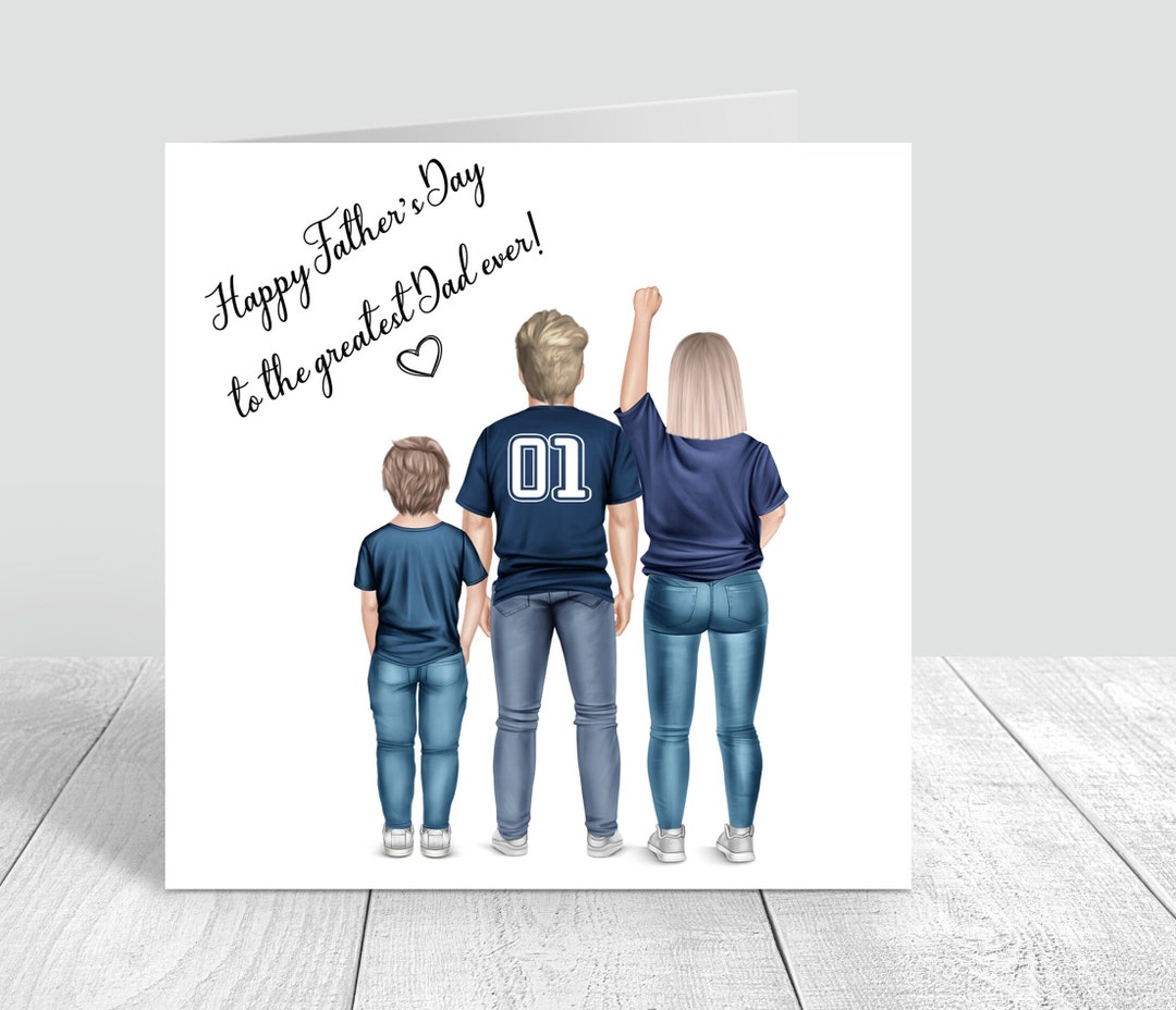 Personalised Happy Father's Day Card, Dad & Children, Number 1 Dad Card ...