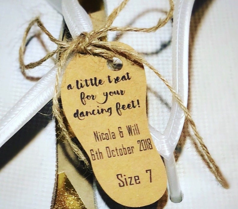 A Little Treat for Dancing Feet Flip Flop Tags/wedding Favours/dancing ...