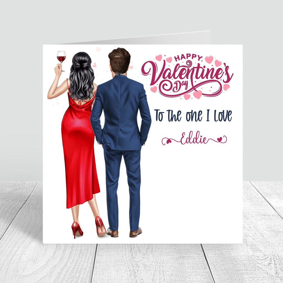 Personalised Happy Valentine's Day Card Love Couple Card Partner ...