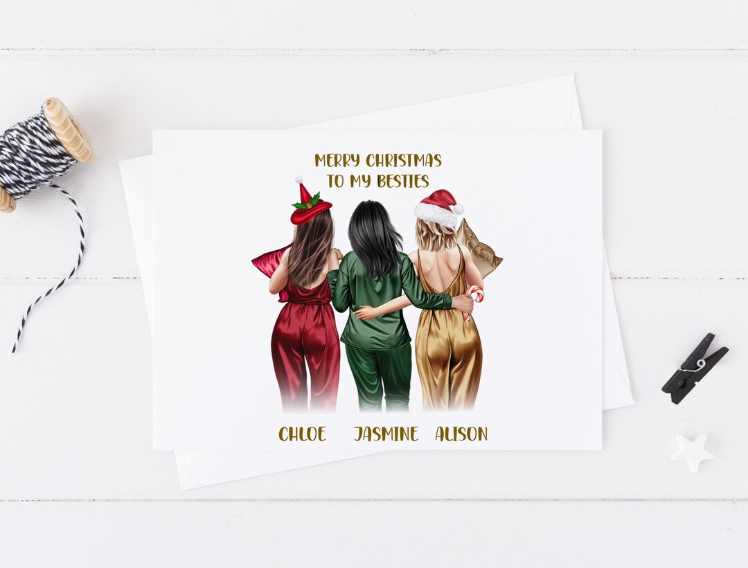 Merry Christmas Card,handmade Bestie Card Xmas Personalised Card|sister ...