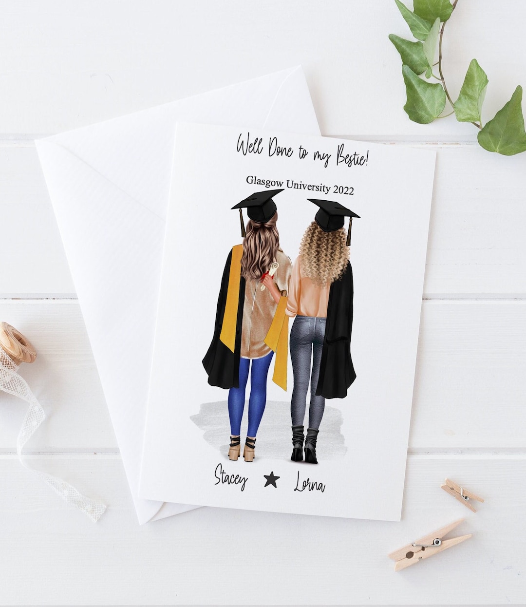 We Did It Bestie Graduation Card Personalised Girls Large Card ...
