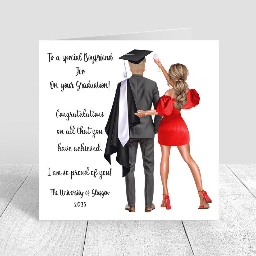 Boyfriend Graduation Card Personalised Handmade Card Congratulations ...