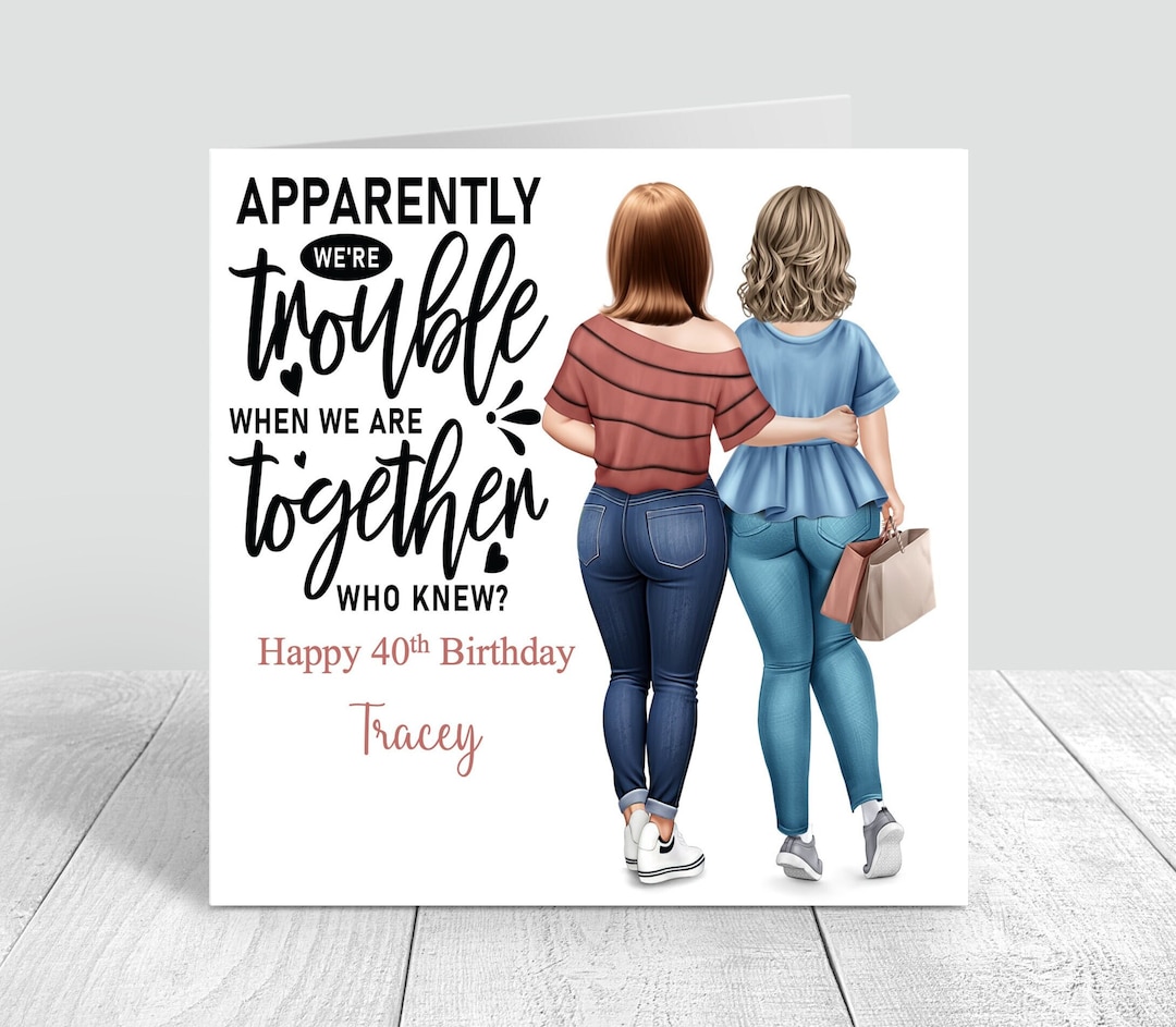 Women's Birthday Card, Personalised Card Happy Birthday, Best Friends ...