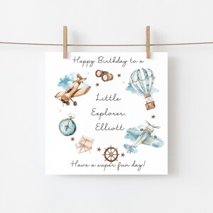 Boys Birthday Card Personalised & Handmade Adventurer Birthday Card ...