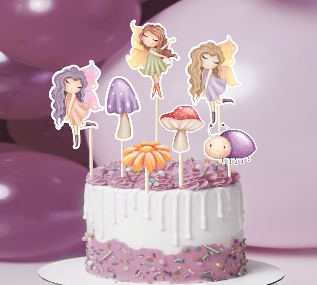 Printable Fairy Cupcake Topper Birthday Cake Topper Girls Etsy