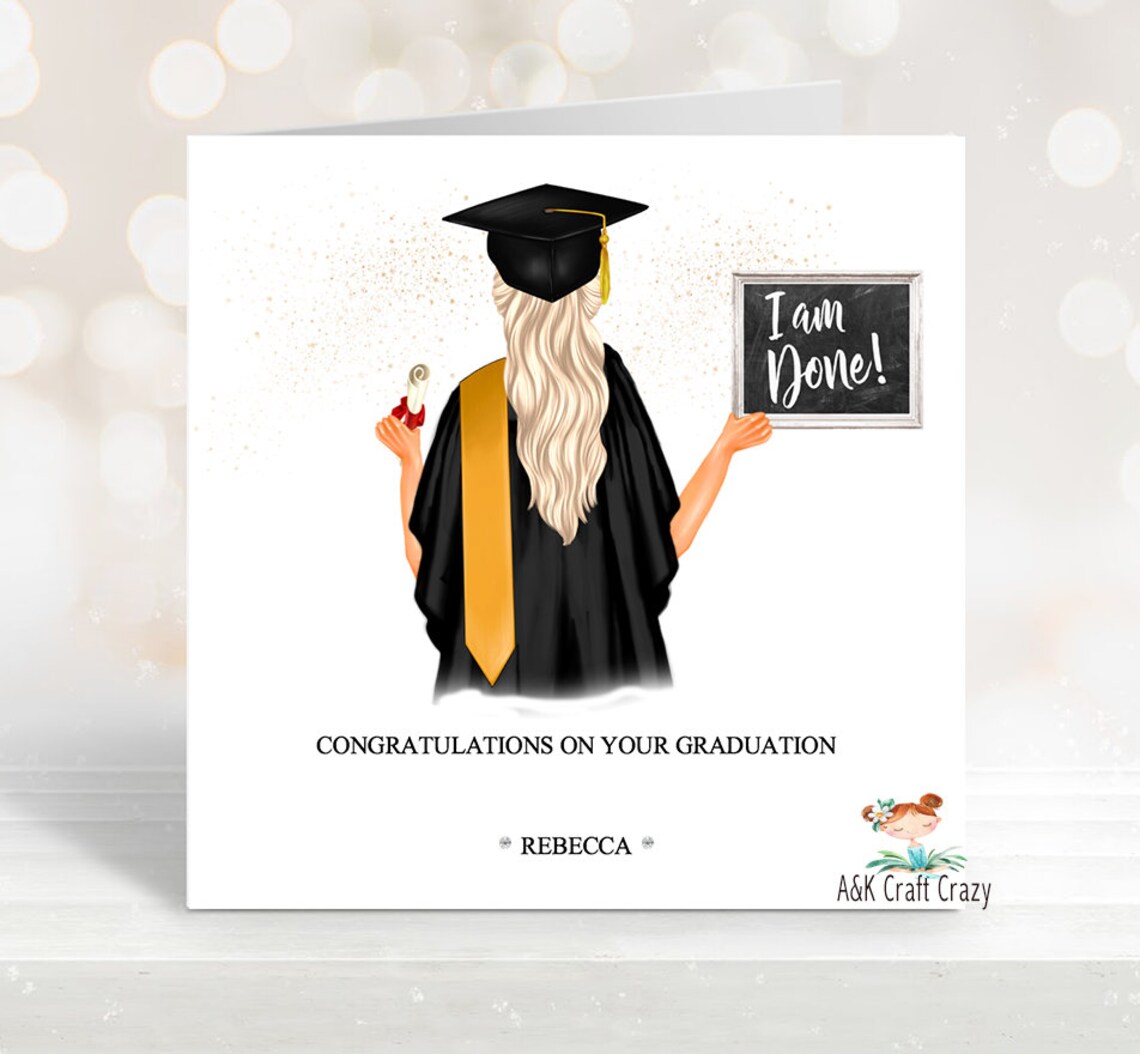 Graduation Handmade Card For Women Personalised | Etsy
