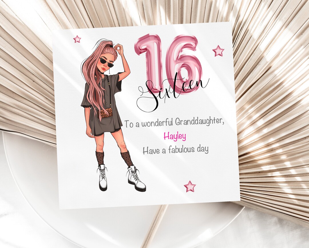 Girls 16th Birthday Card Handmade and Personalised - Etsy