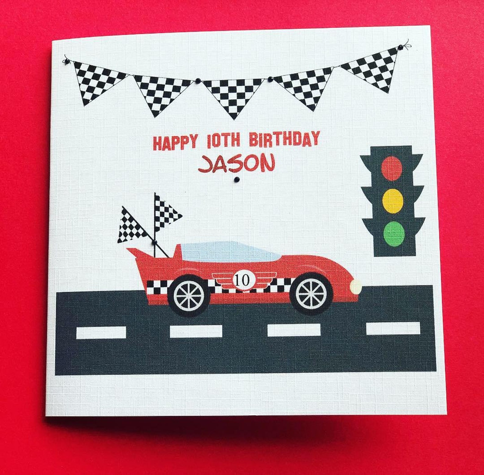 Boys Race Car Birthday Card Handmade & Personalised 6th 8th/ - Etsy