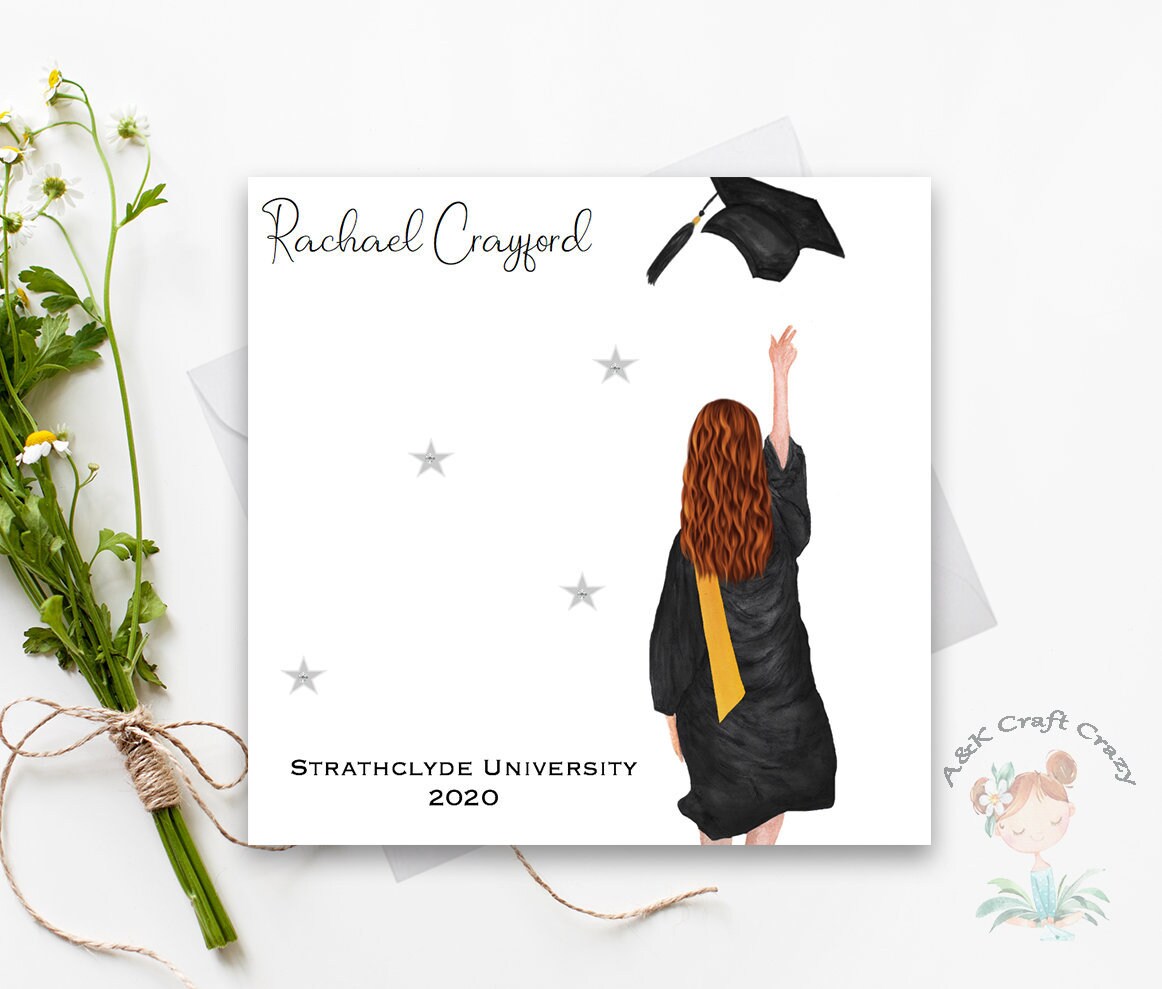 Graduation Handmade Card for Women Personalised - Etsy UK