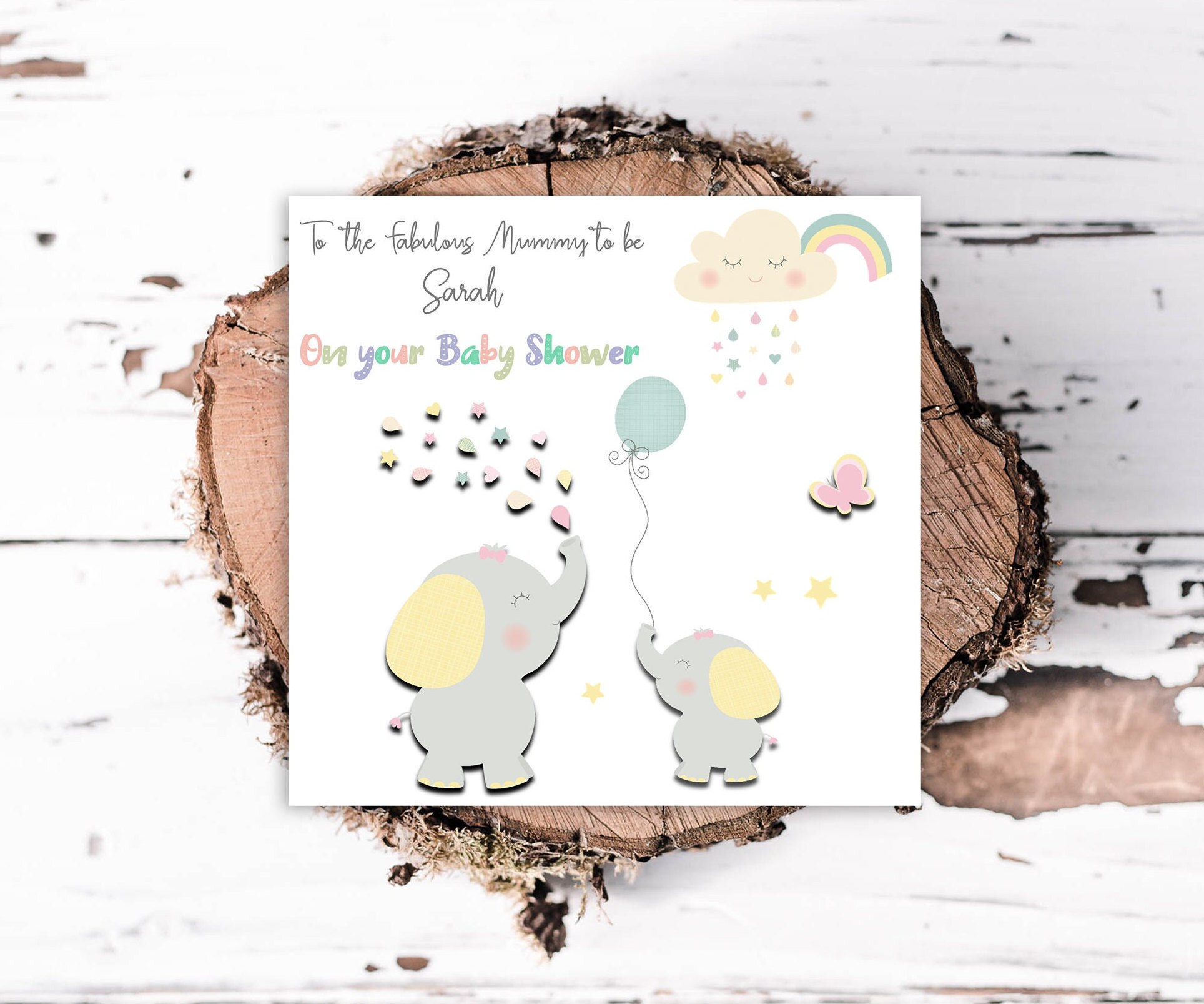 Personalised Baby Shower Card Handmade Congratulations| New Baby | Baby ...