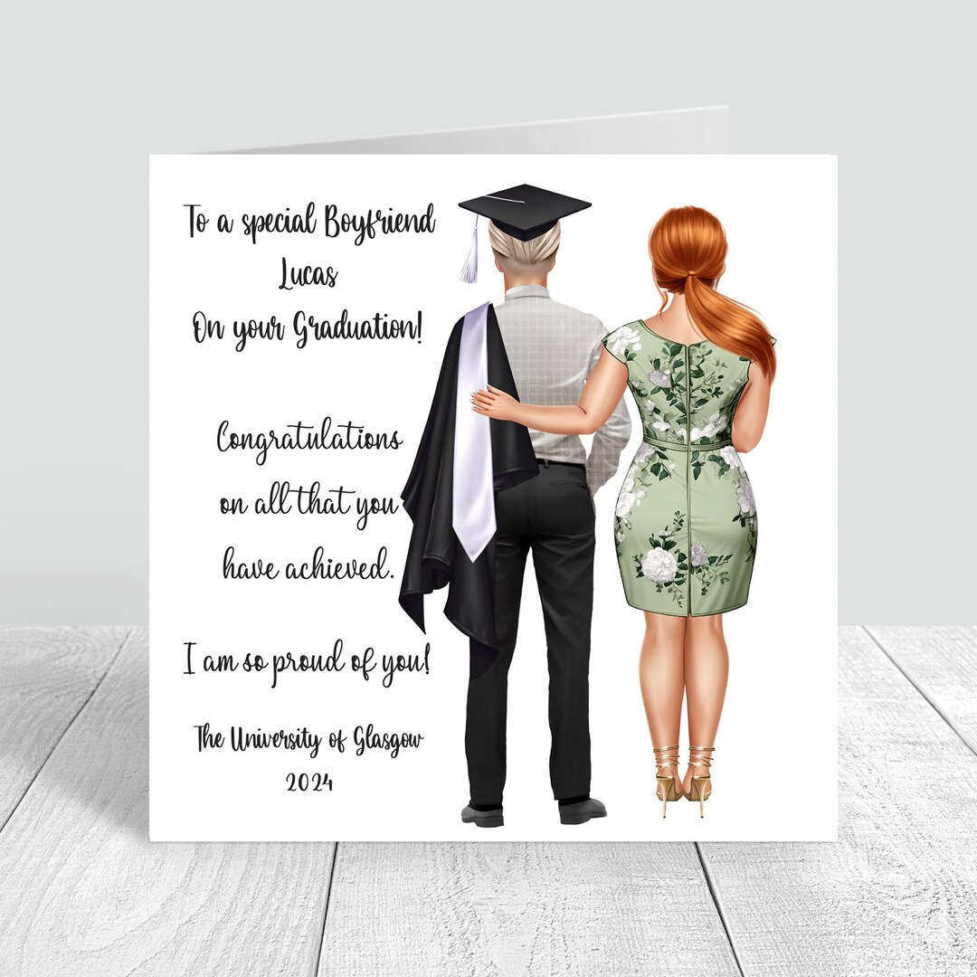Personalised Boyfriend Graduation Card Handmade Card Congratulations ...