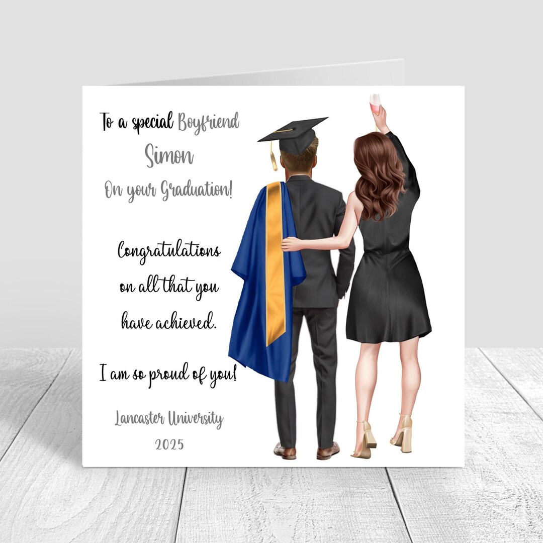 Personalised Boyfriend Graduation Card Handmade Card Congratulations ...
