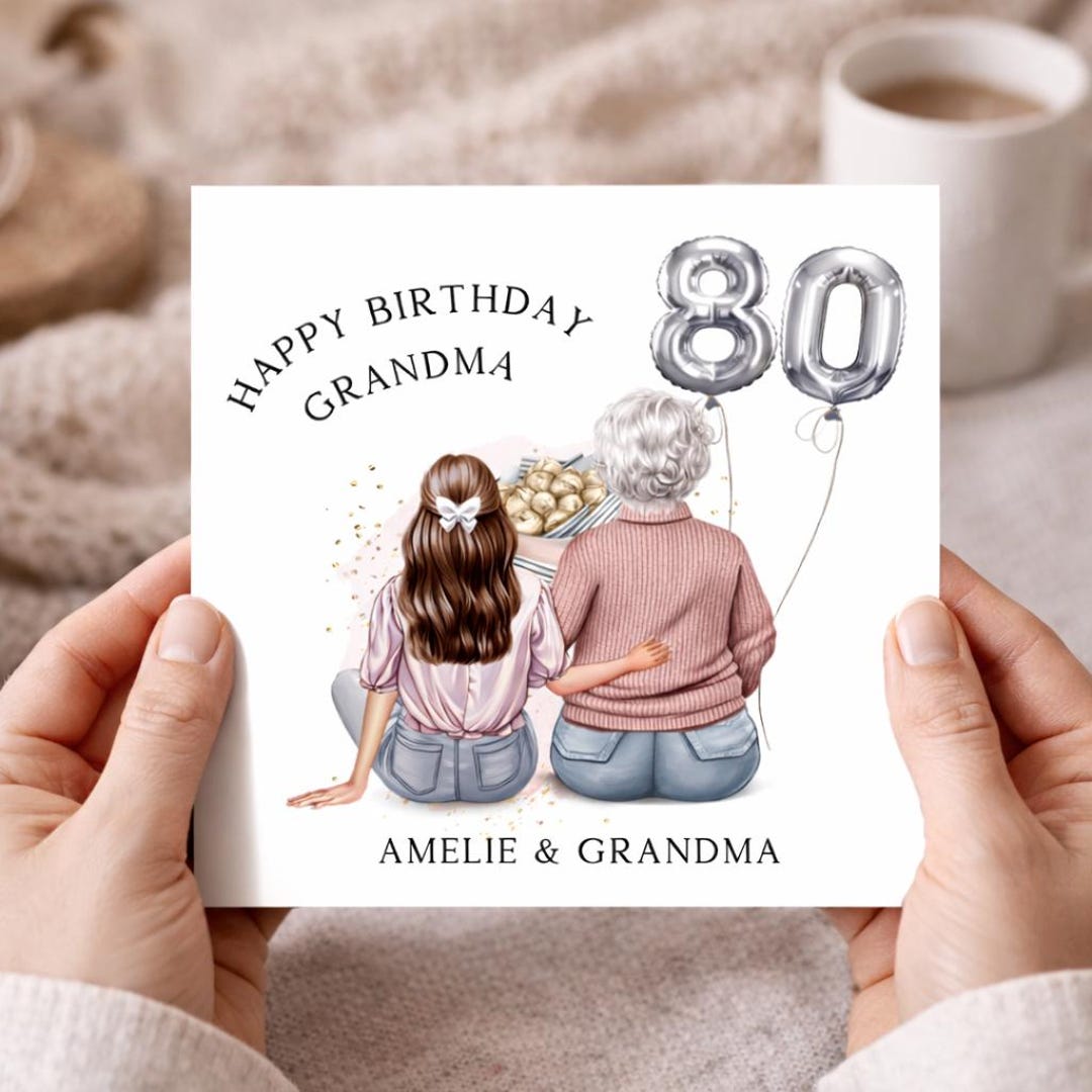 Personalised Grandma Birthday Card | 80th Birthday Card for Nan ...