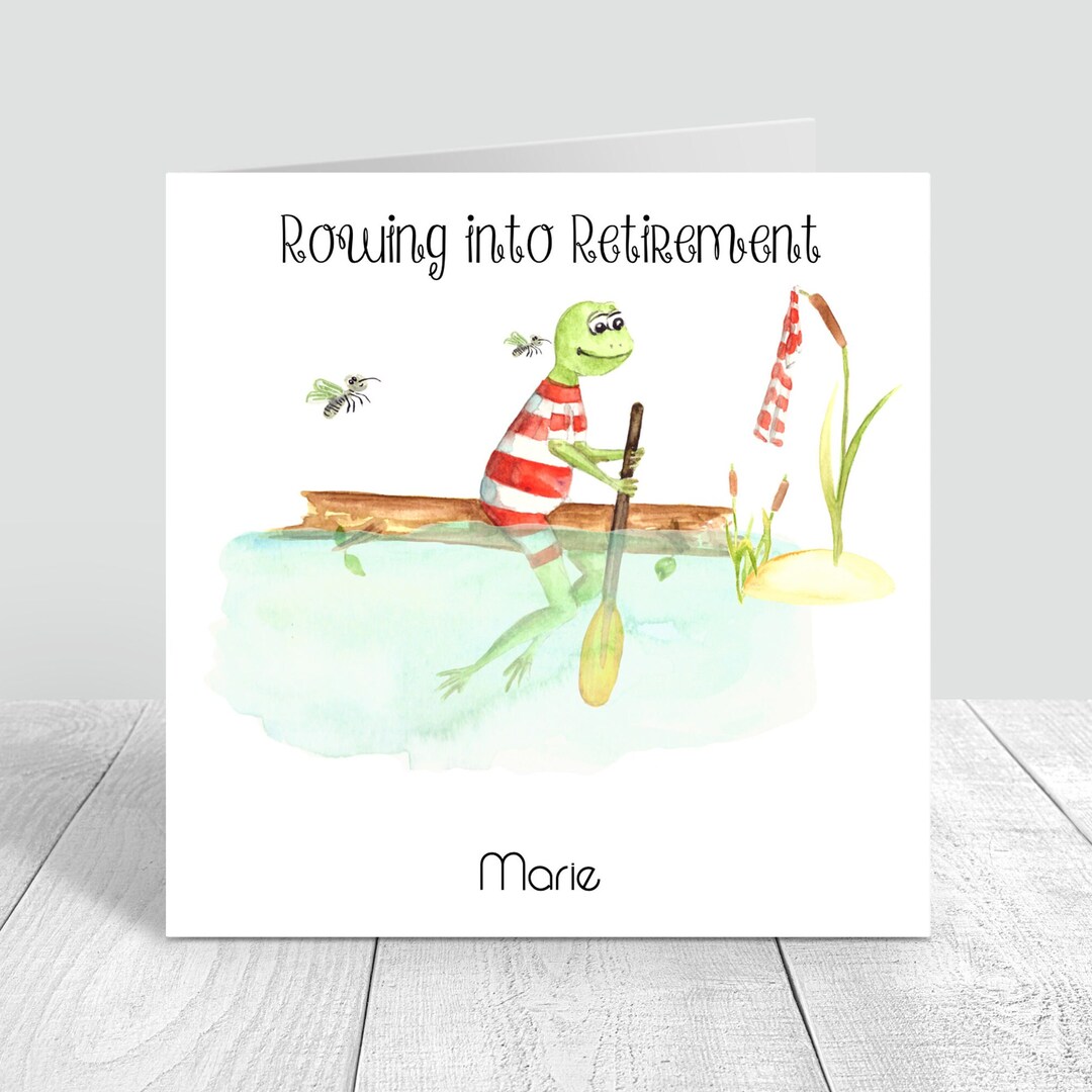 Personalised Retirement Handmade Card for Men and Women | Rowing Frog ...
