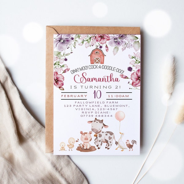 Handmade Farm Party Invitation - Etsy