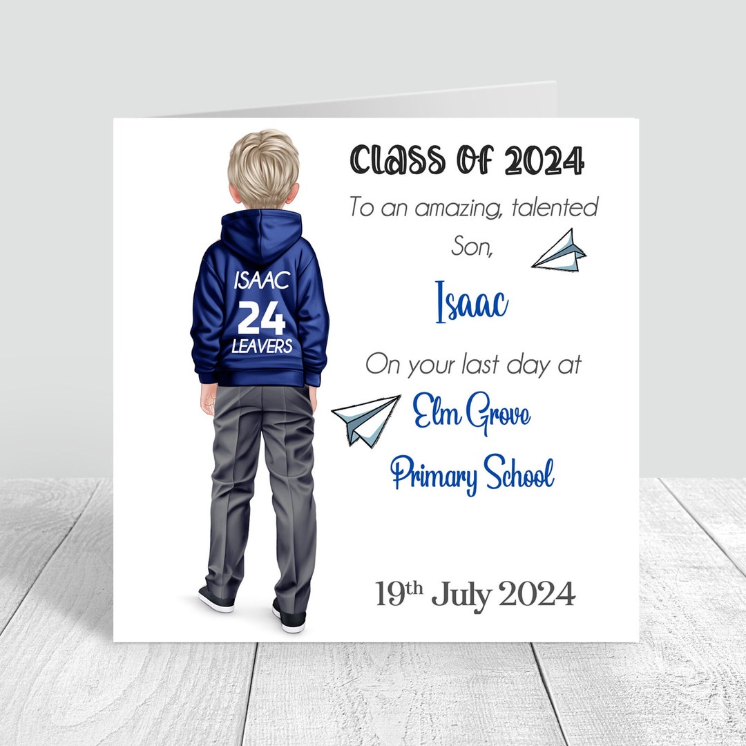 Personalised Y6 Boys School Leavers Card, Last Day Primary School,high ...