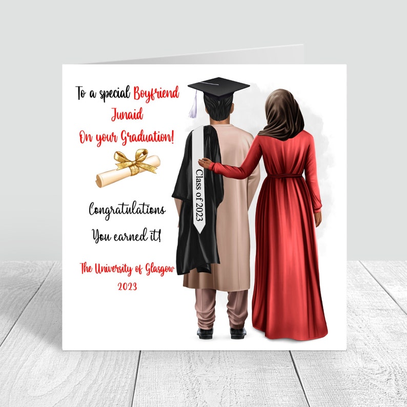 Muslim Graduation Card Personalised Handmade Card Congratulations ...