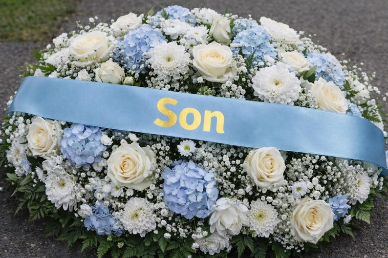 Personalised Funeral Ribbon for Heart Wreath | Memorial Tribute Ribbon ...
