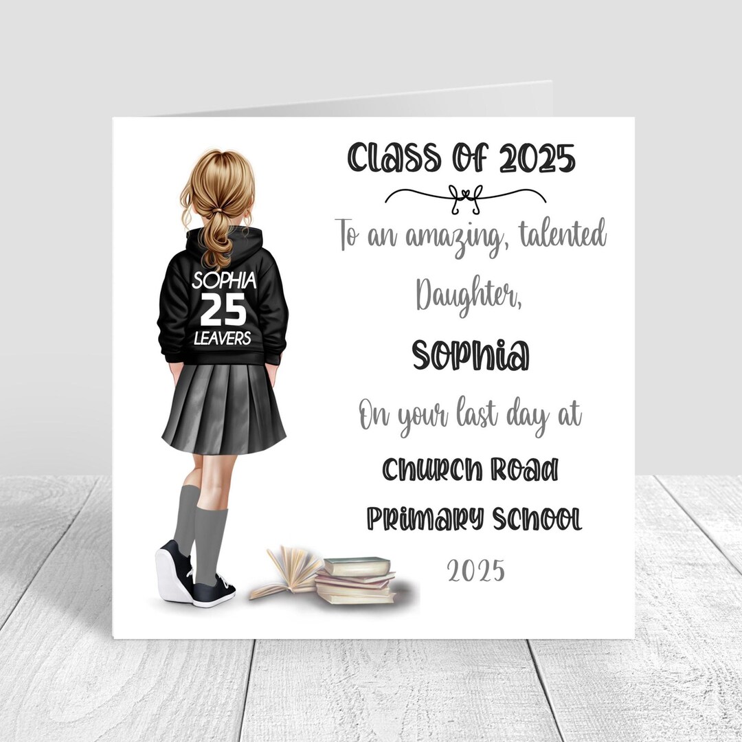Personalised Y6 Girls School Leavers Card, Last Day Primary School,high ...